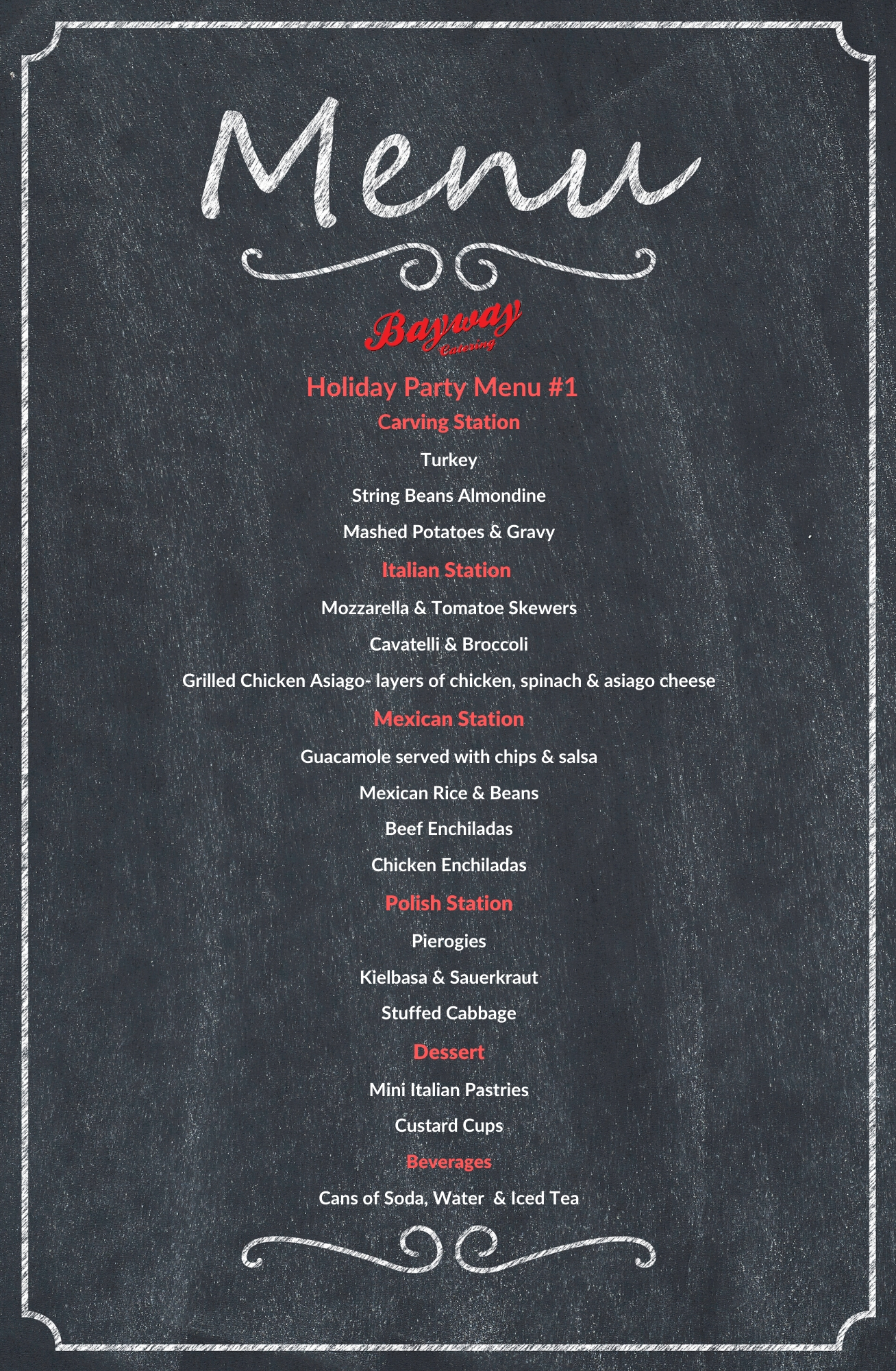 Special Event Menus Bayway Catering Linden NJ