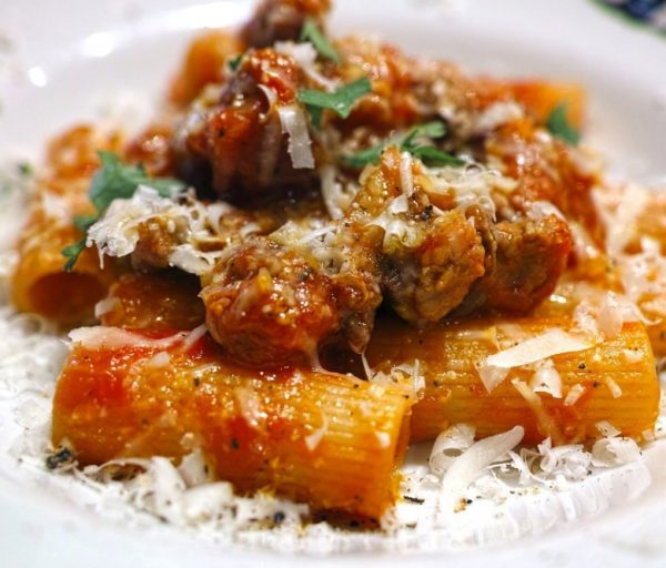 Mezze rigatoni salsa fresca with fresh plum tomato and basil - Bayway ...